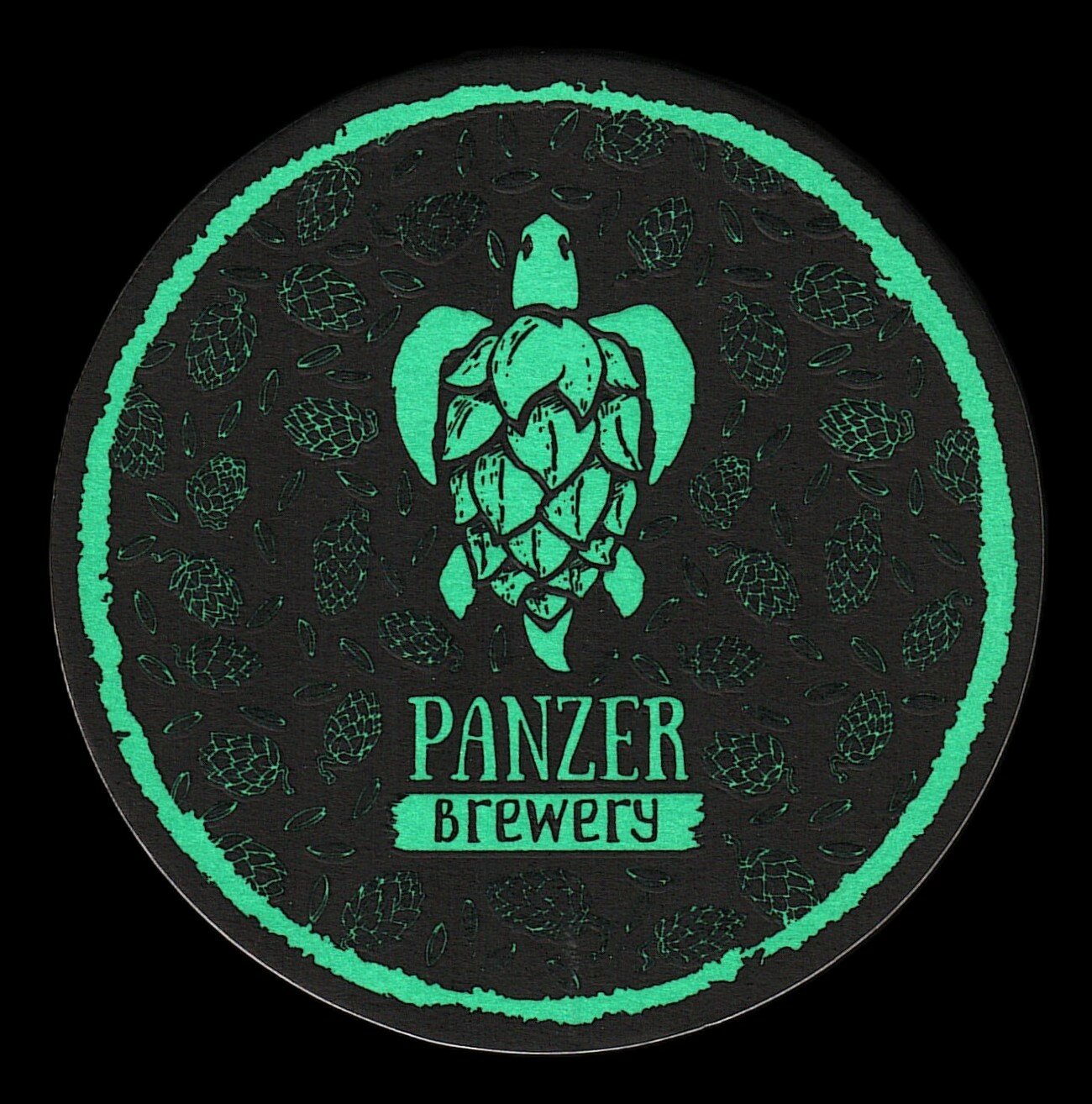 Бирдекель (костер) Panzer Brewery Green (подставка под пивной бокал)
