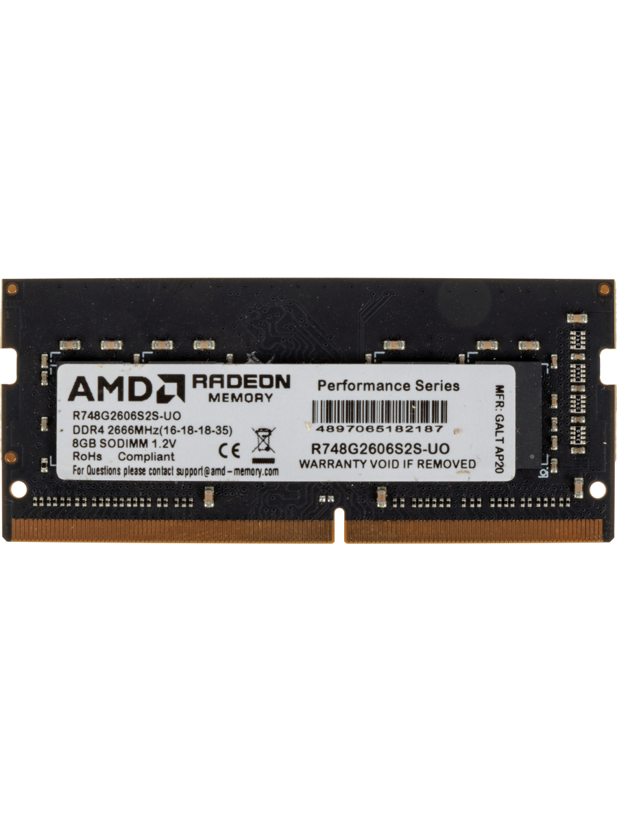 Память DDR4 8GB 2666MHz AMD R748G2606S2S-UO Radeon R7 Performance Series OEM PC4-21300 CL16 SO-DIMM 260-pin 1.2В OEM