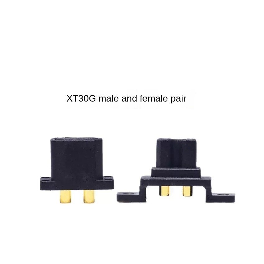 Комплект разъёмов XT30G male и female, чёрный, с монтажными отверстиями, для RC самолёта аксессуар