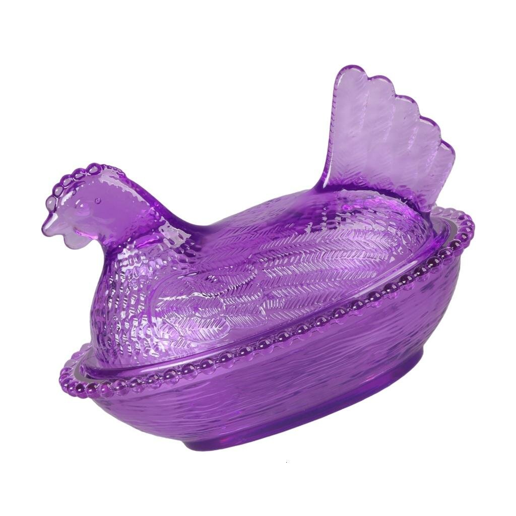Пластиковая курица на гнезде с крышкой, Purple