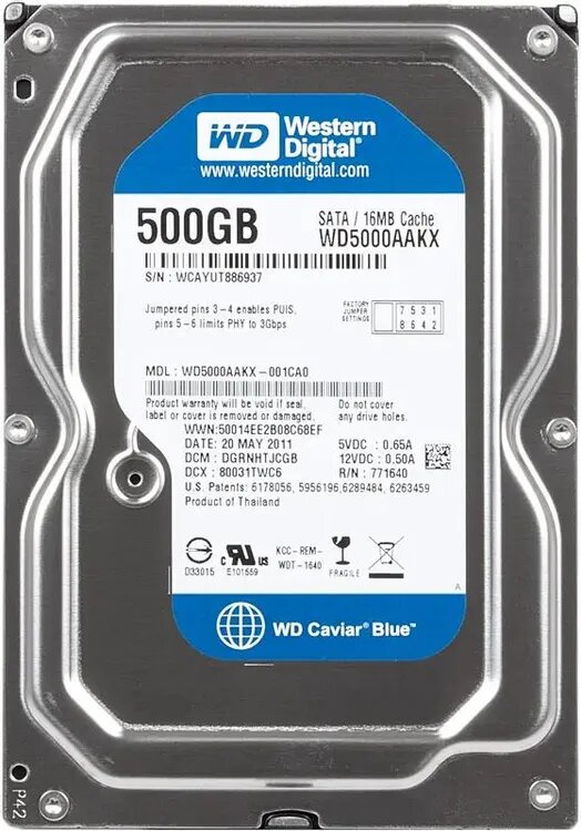 Жёсткий диск Western Digital Жесткий Диск WD WD5000AAKX 500 ГБ