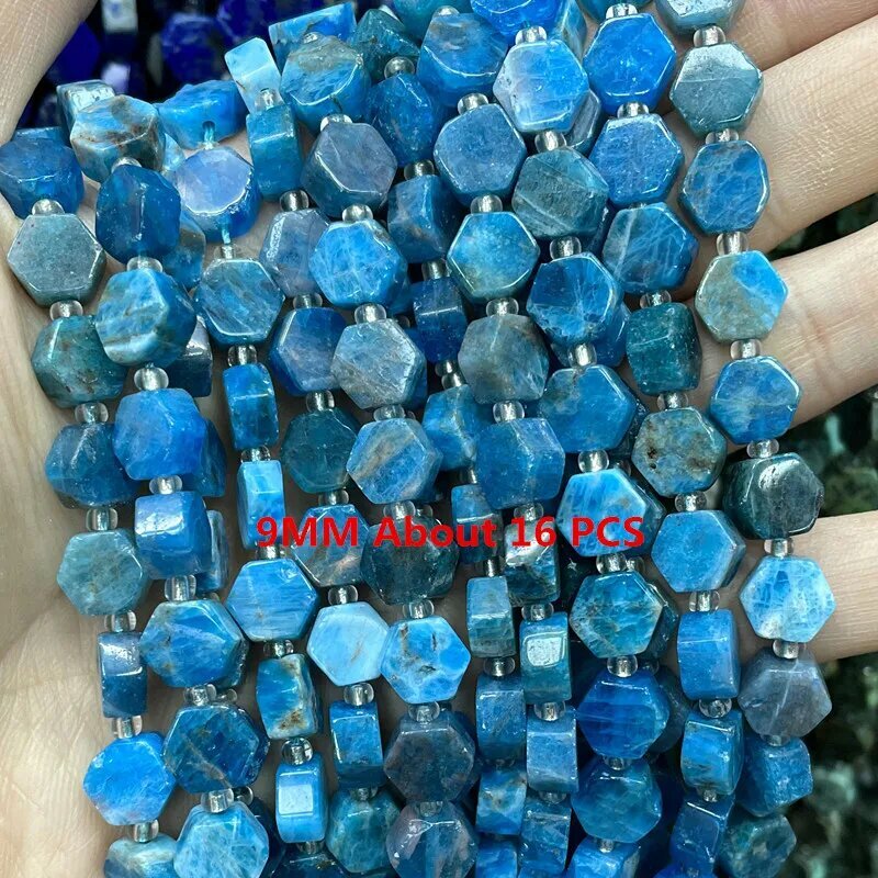 Синий апатит бусины для украшений SYSRXLR 9MM About 16 PCS