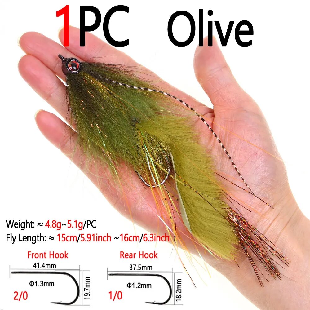 Bimoo Шарнирный стример для рыбы 5,91 дюйма 1pc Olive