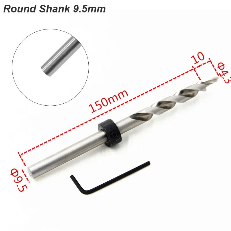 Сверло для карманных отверстий atooltour, Pocket Hole Bit B, 9.5mm, 150mm