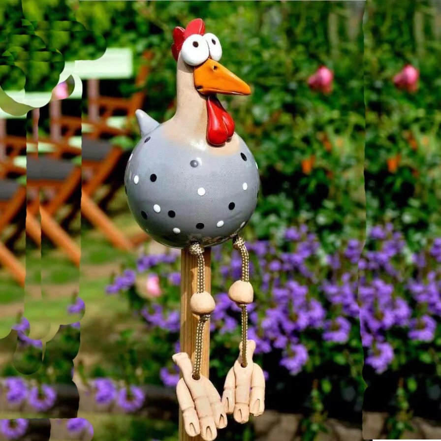 Статуя курицы «Большой глаз» из резины Gray chicken