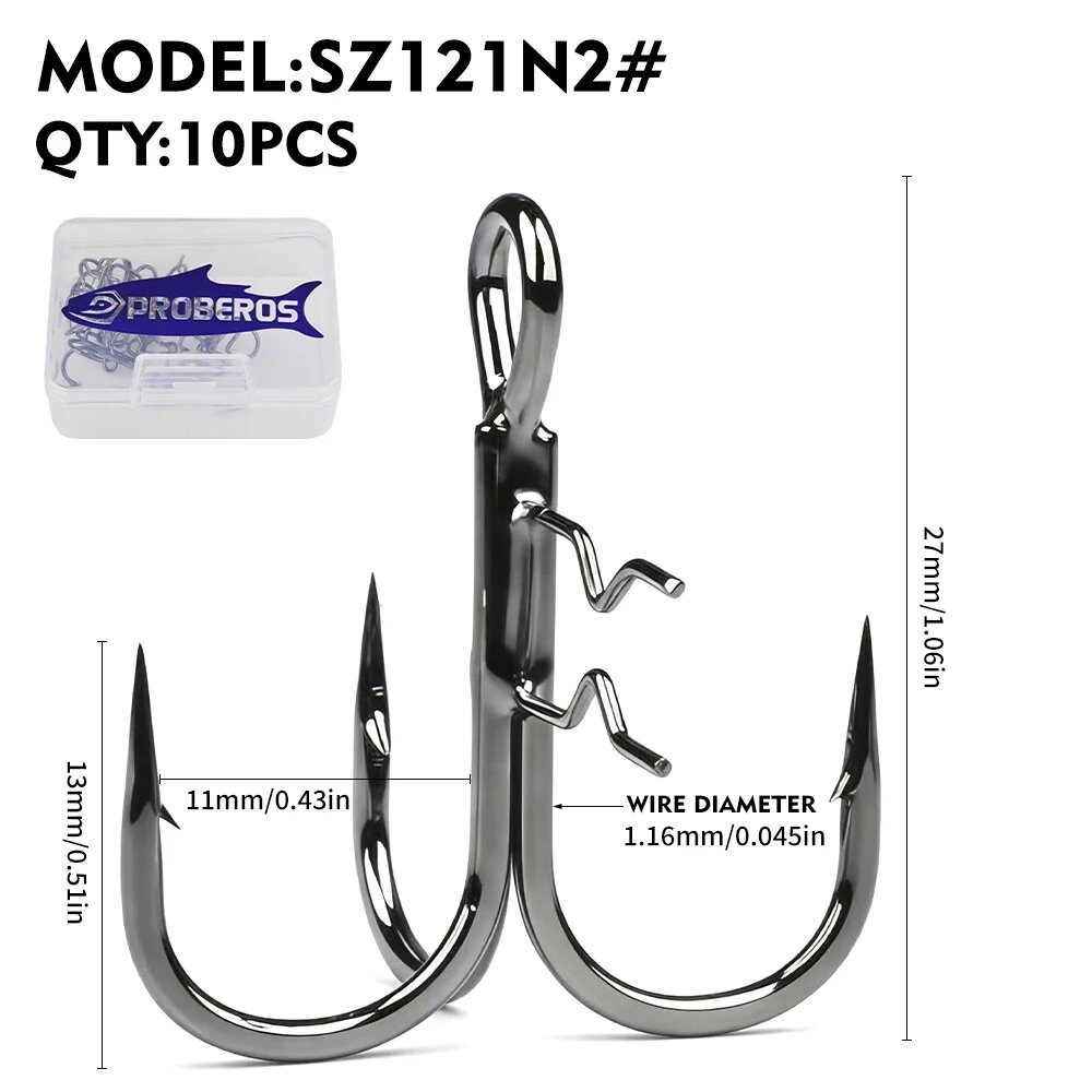 Рыболовные крючки Proberos T-Trebles Claw (10 шт.) size 2