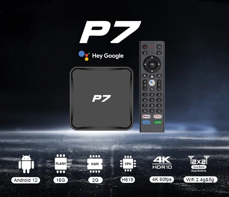 P7 Android TV Box 4G 32GB, EU Plug — фото 1