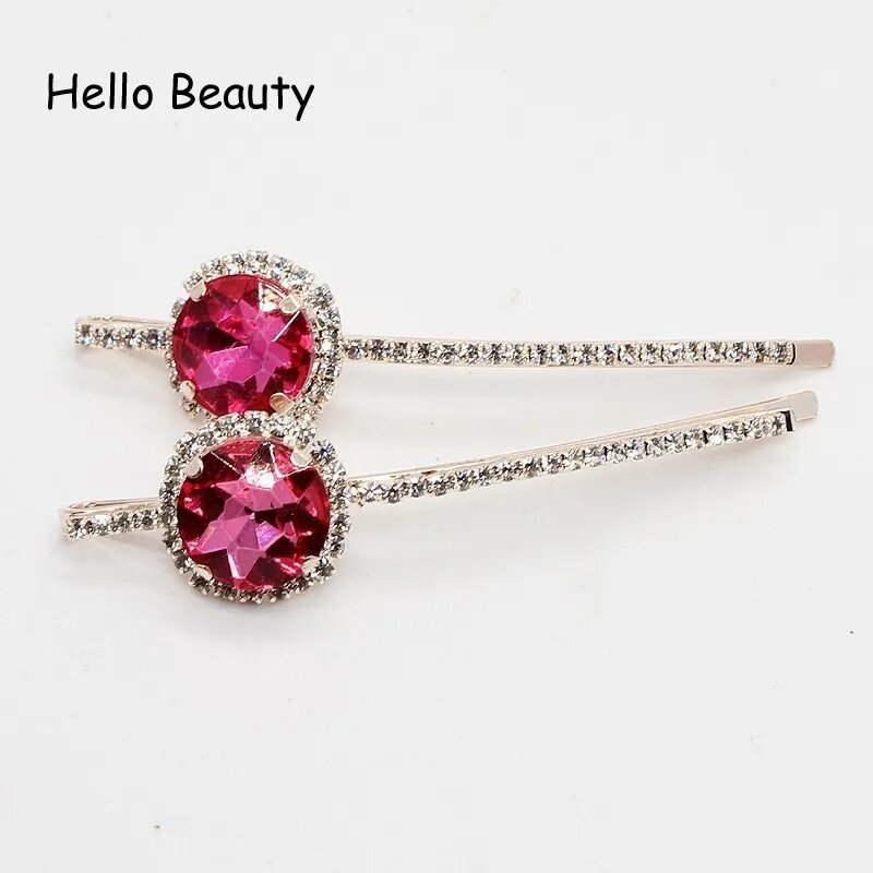 Заколки для волос Hello Beauty, розовый, hot pink