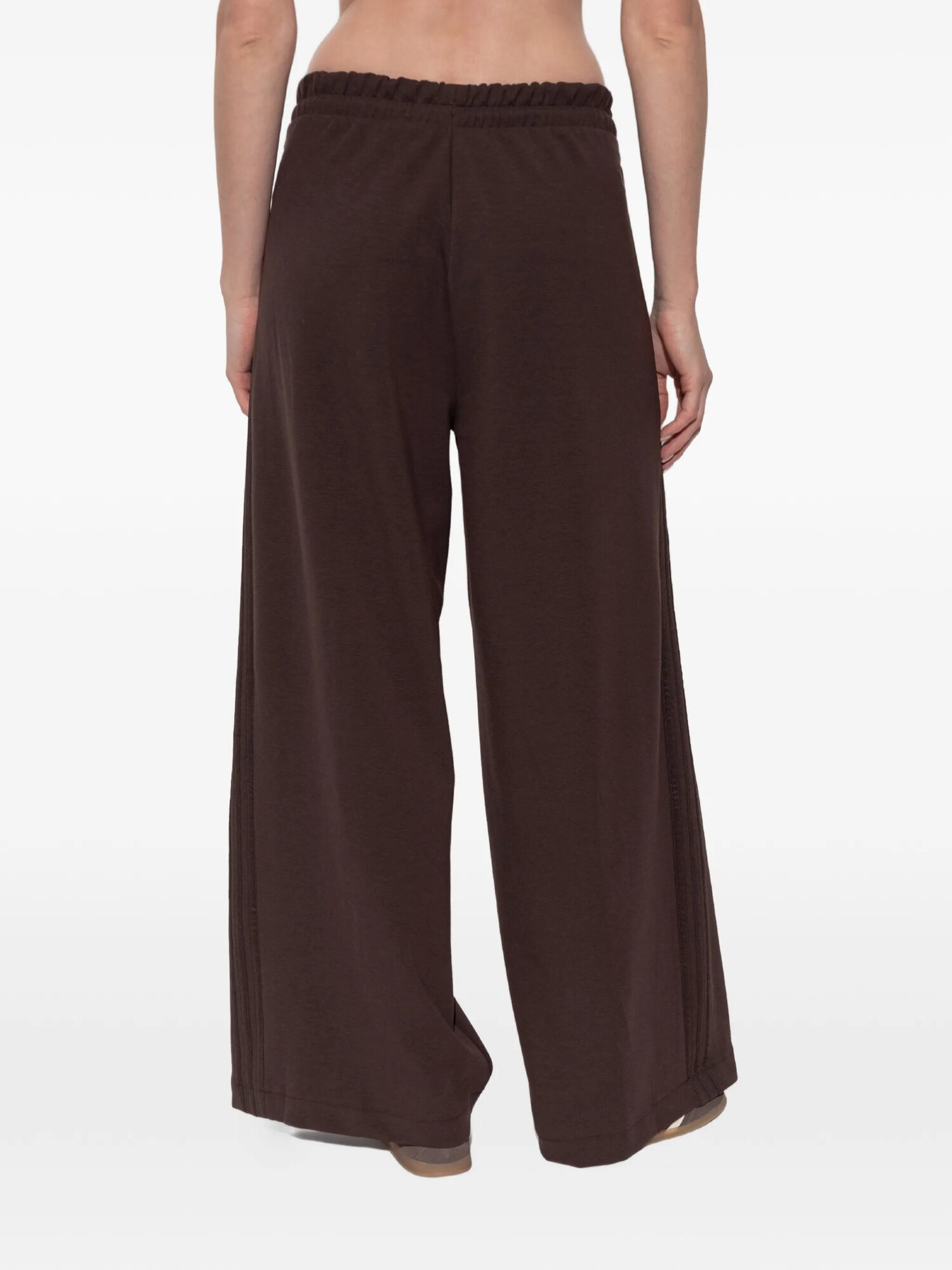 Брюки adidas Wide-leg drawstring track pants, размер L-XL, коричневый — фото 1
