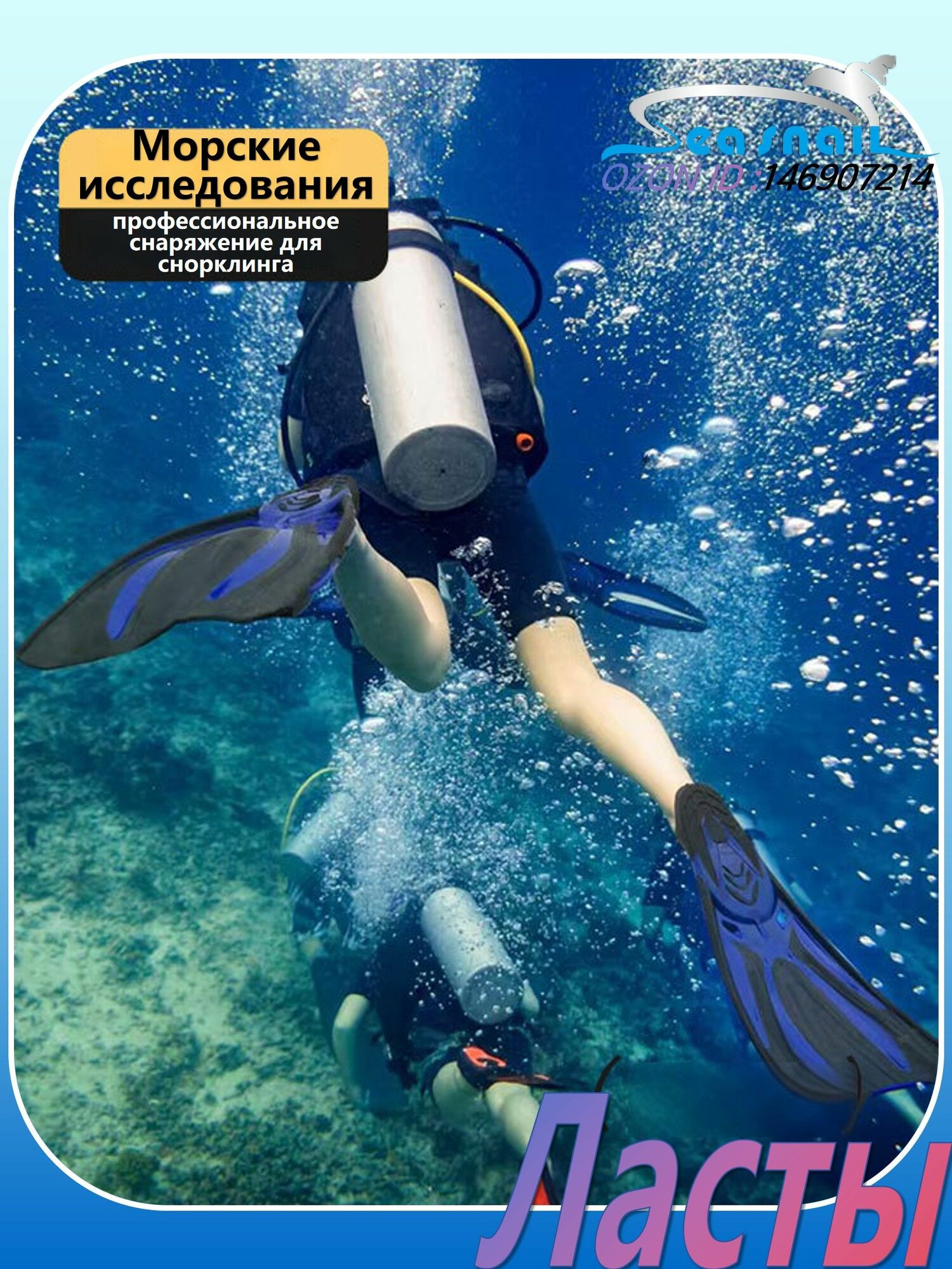 Ласты seasnail Для снорклинга, фридайвинга, подводных исследований и плавательных тренировок для дайвинга