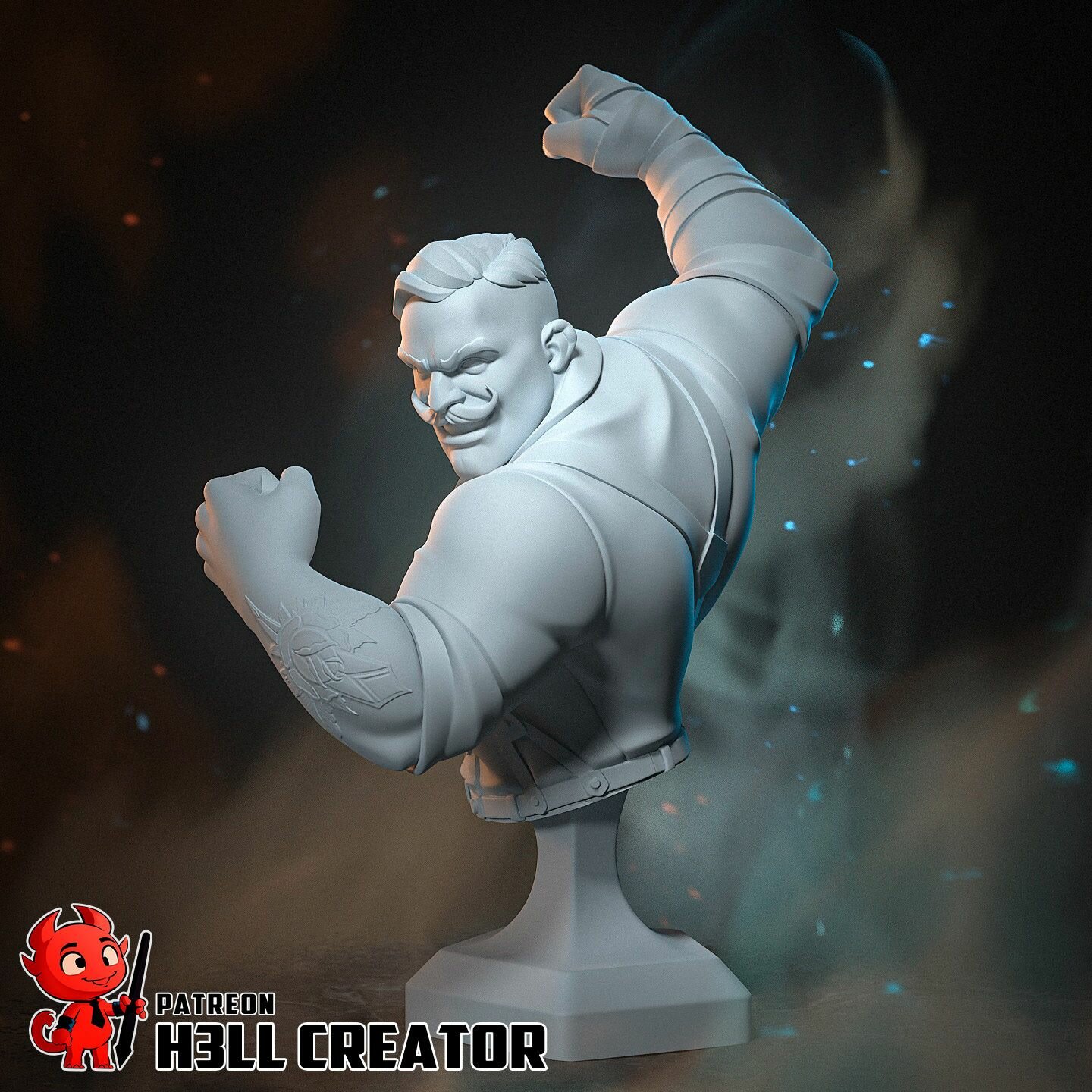 Сборная модель Bust of Punch Up (Dispatch), бюст, 106мм для покраски