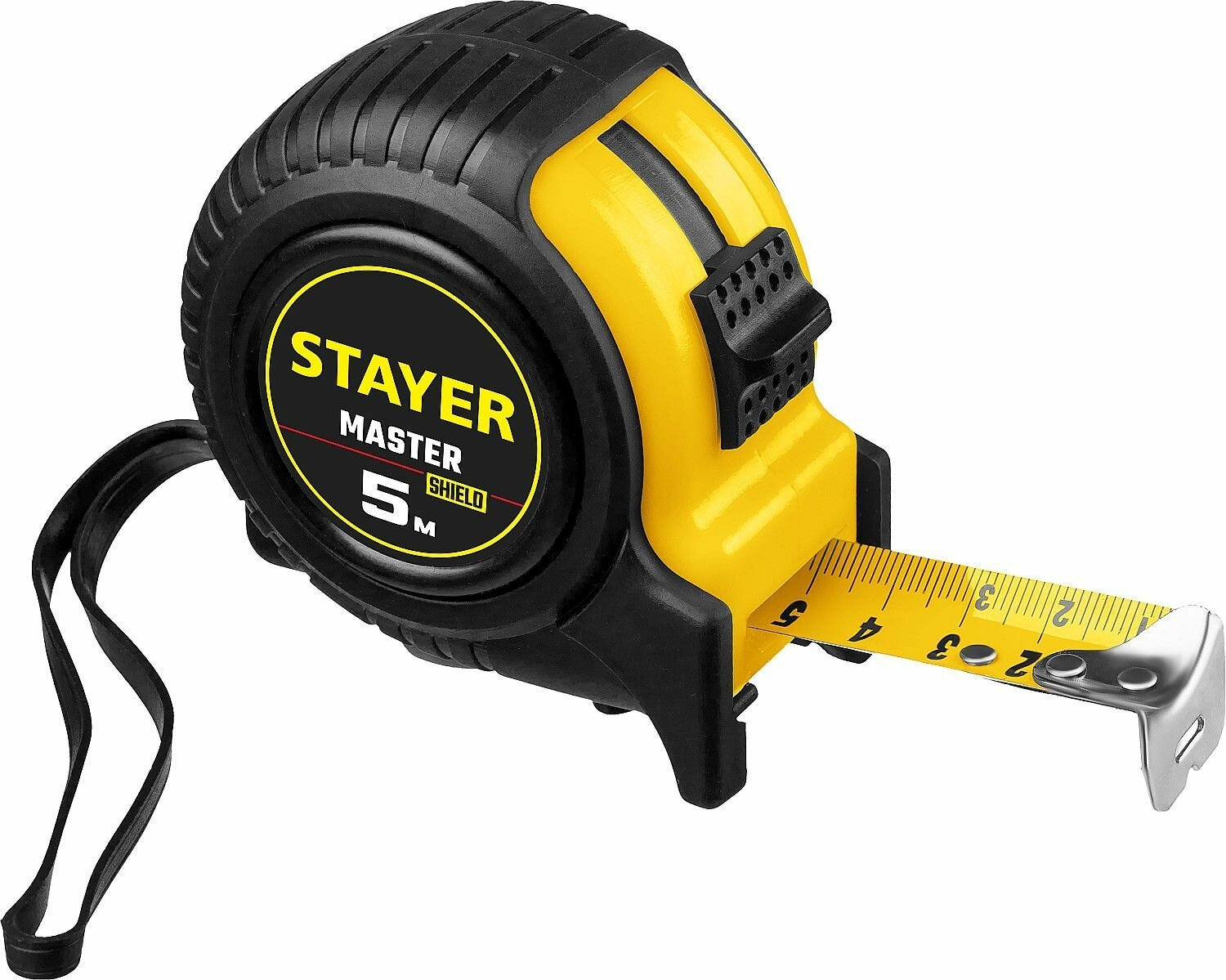 Рулетка в ударостойком обрезиненном корпусе STAYER MASTER 5м / 25мм