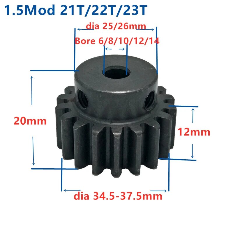 Шестерня из стали 45 22 Teeth, 8mm