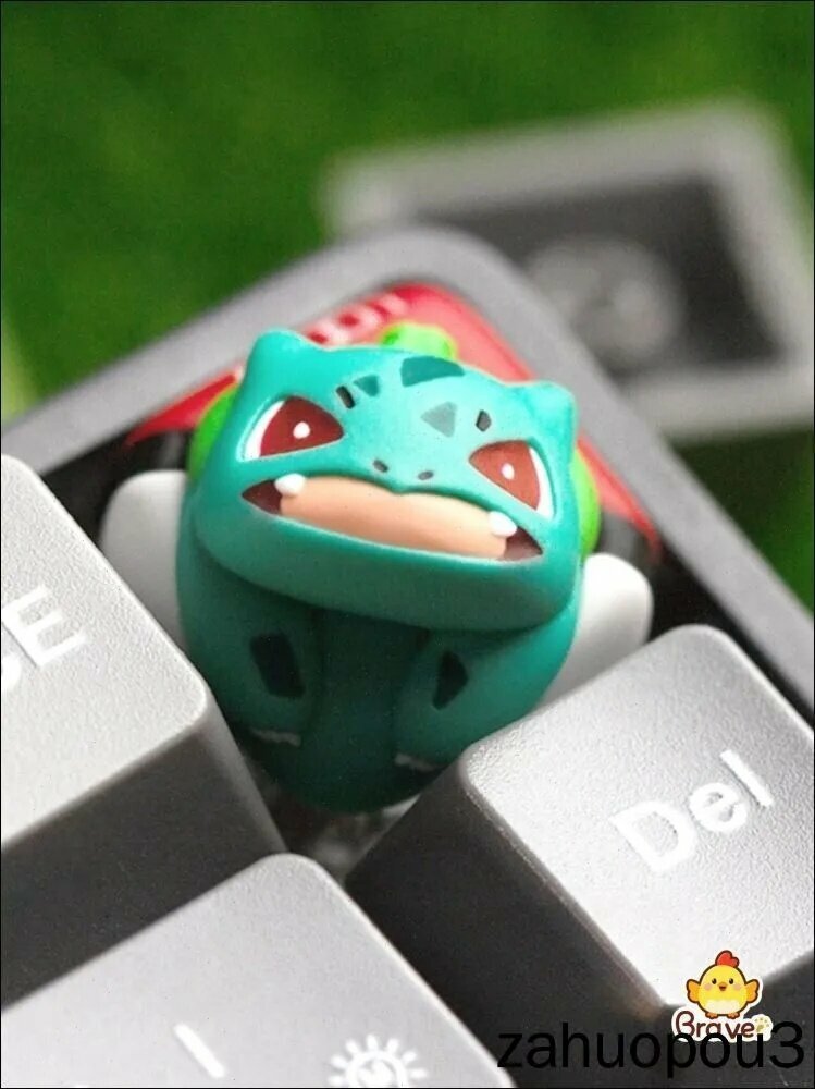 Кейкапы для механической клавиатуры - Artisan Клавиша "Bulbasaur": 1U ESC, смола, ручная работа, для MX Switch