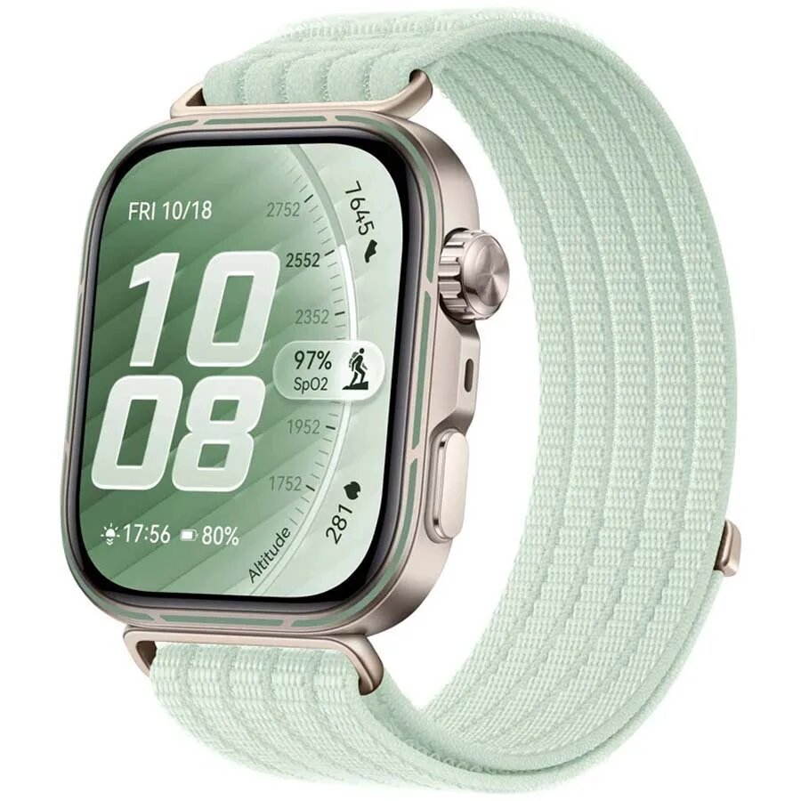 Ремешок для Huawei Watch Fit 5/5 Pro TAMISTER нейлоновый Зеленый, for Huawei Fit 4, Light Green