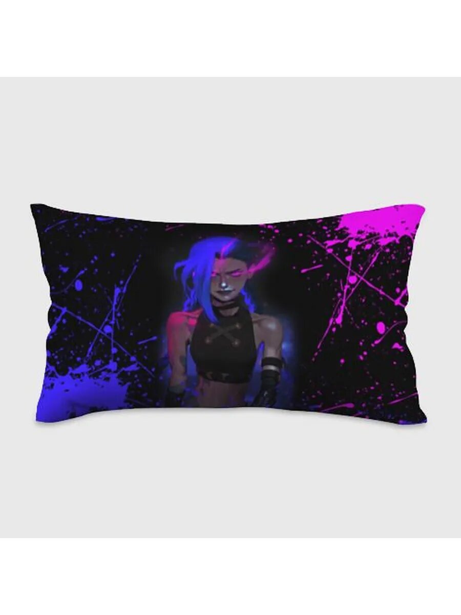 Jinx neon eyes LOL game hero Подушка