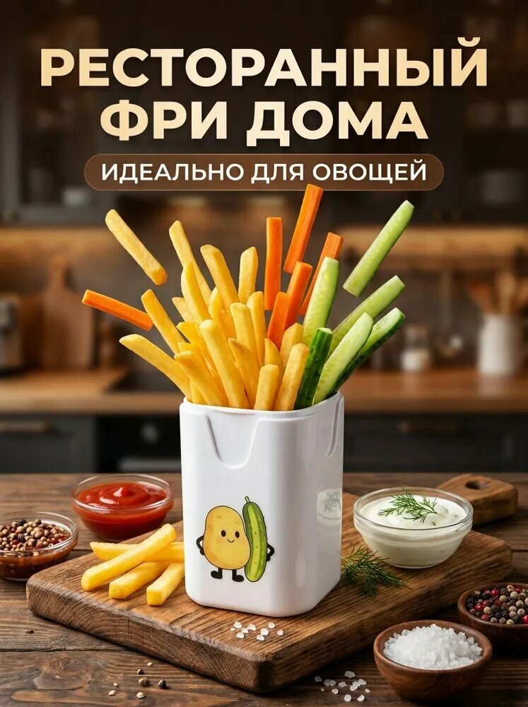 Картофелерезка для фри ручная, ручная овощерезка с эргономичной ручкой для нарезки авокадо и овощей на кухне