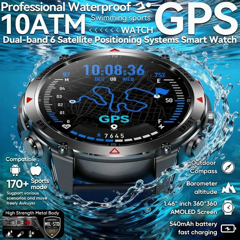 GUHUAVMI T-Rex3 Pro GPS Smart Watch Purple Camouflage