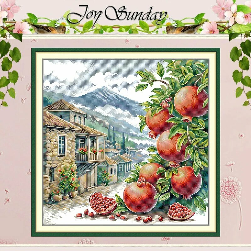 Набор для вышивания крестом Joy Sunday "Сезон гранатов", 16CT HD