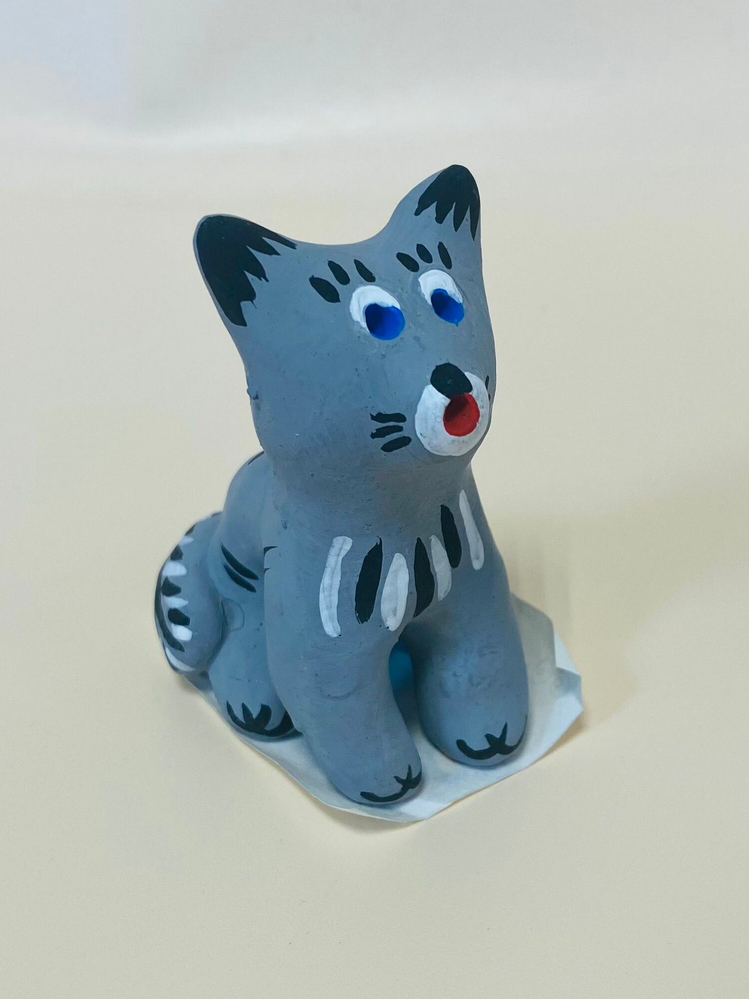 Каргопольский сувенир Кот /интерьерная фигурка котик, 7 см, глина