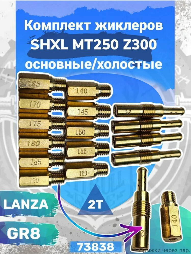 Комплект жиклёров SHXL MT250 Z300 (хх 38-45 гтж 140-190) для настройки карбюратора koshine hengjian kews