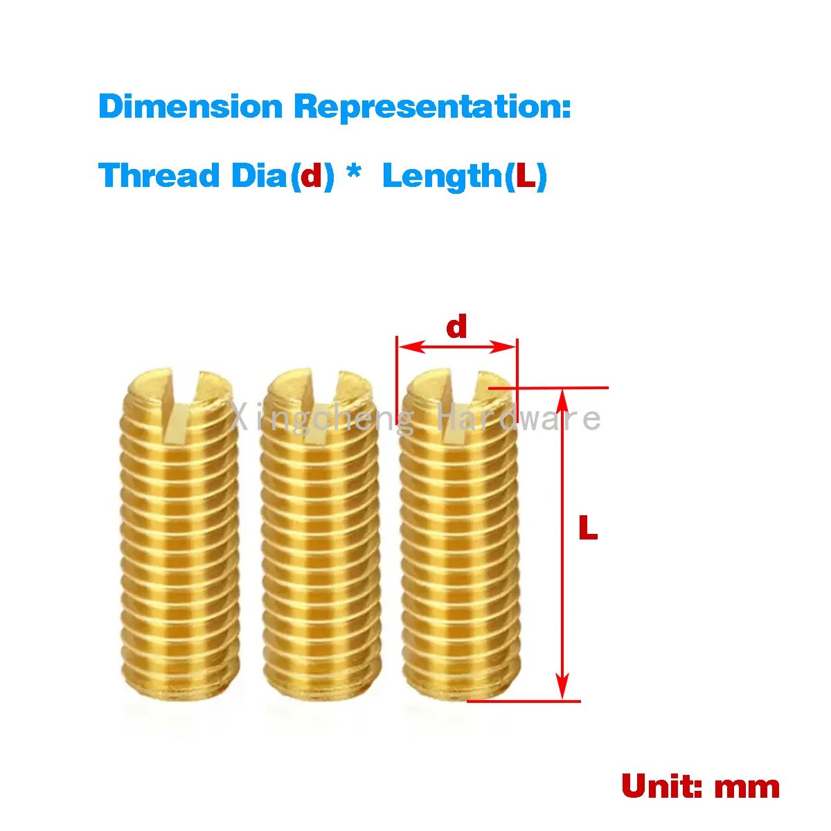 Латунные установочные винты M2-M5 50pcs M4x10