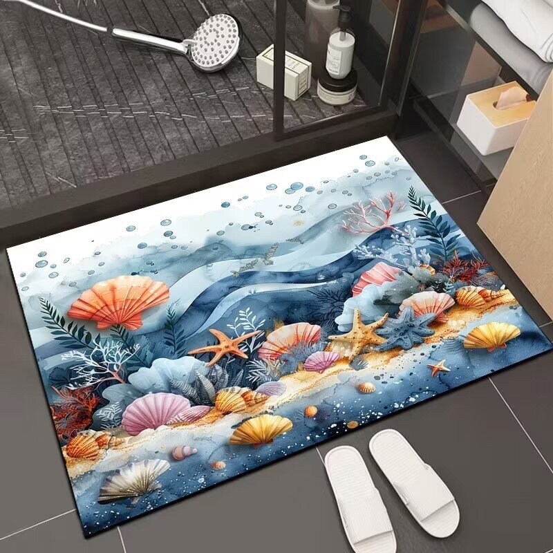 3D Океанский камень, водопоглощающий, быстро сохнущий коврик для ванной из диатомитовой земли, устойчивый к грязи и износу, домашний напольный коврик в наличии