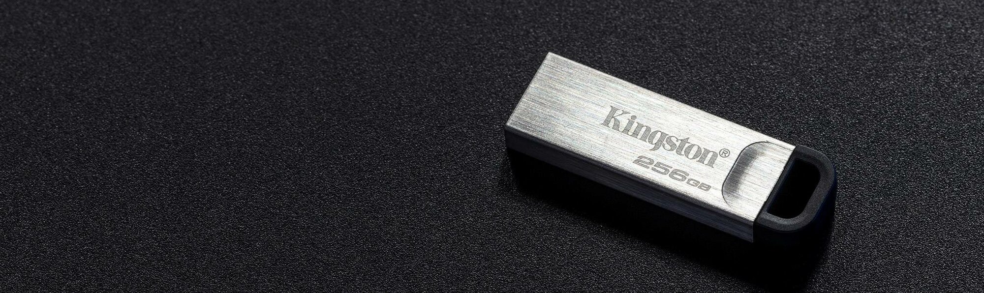 USB Flash Kingston "Kyson", 64ГБ, 5Гбит/сек, серебристый, металлический корпус