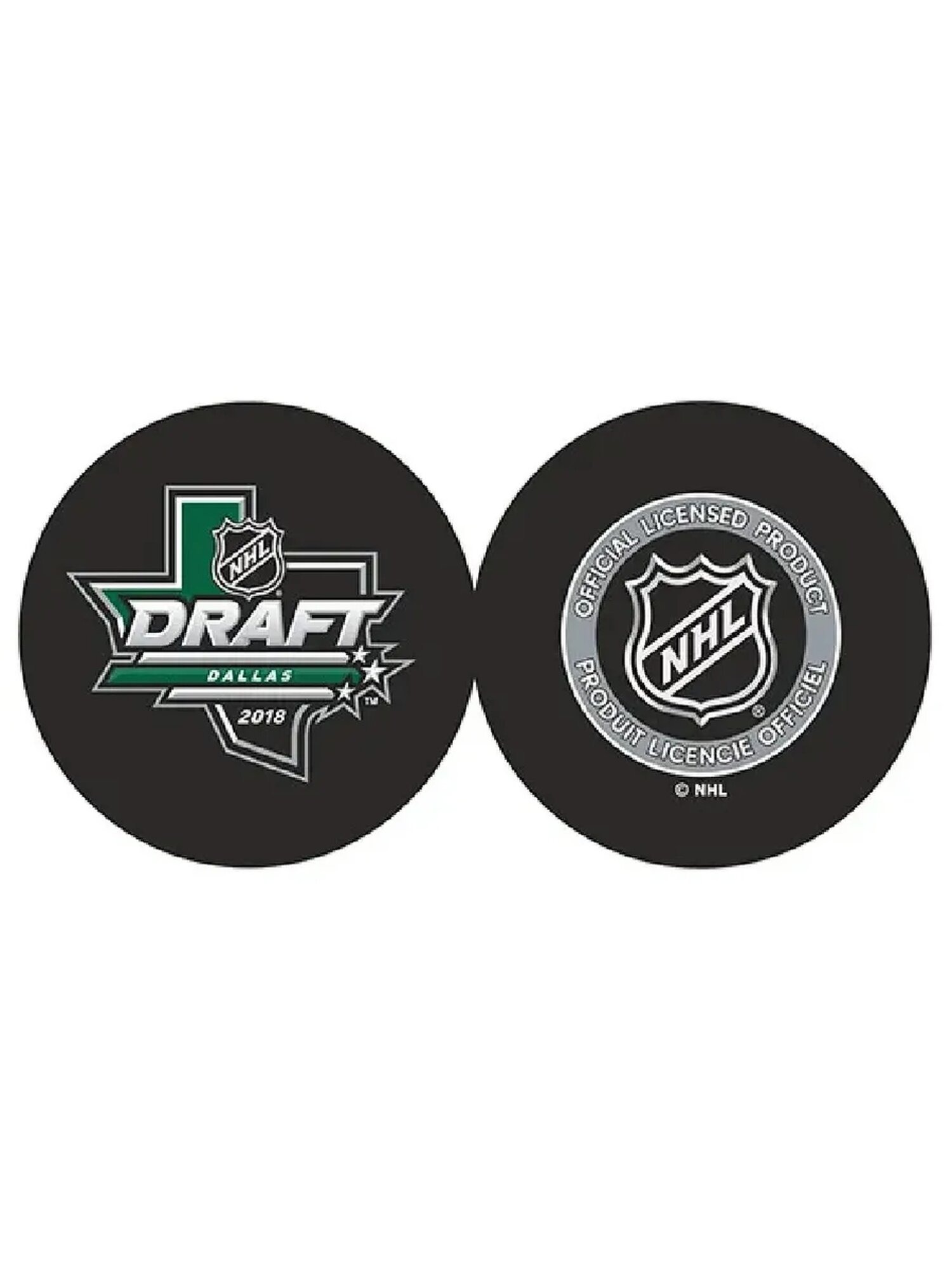 Шайба Sportfanat НХЛ DRAFT 2018 Dallas 2-ст, 76 мм, цвет черный