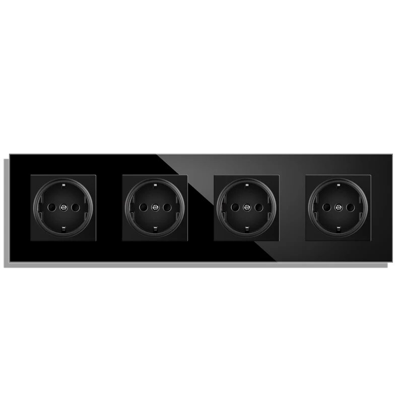 Розетка Novski 4 black socket европейского стандарта