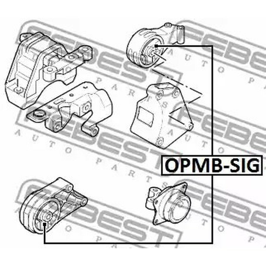 Сайлентблок опоры двигателя OPEL VECTRA C 02-08 FEBEST OPMBSIG