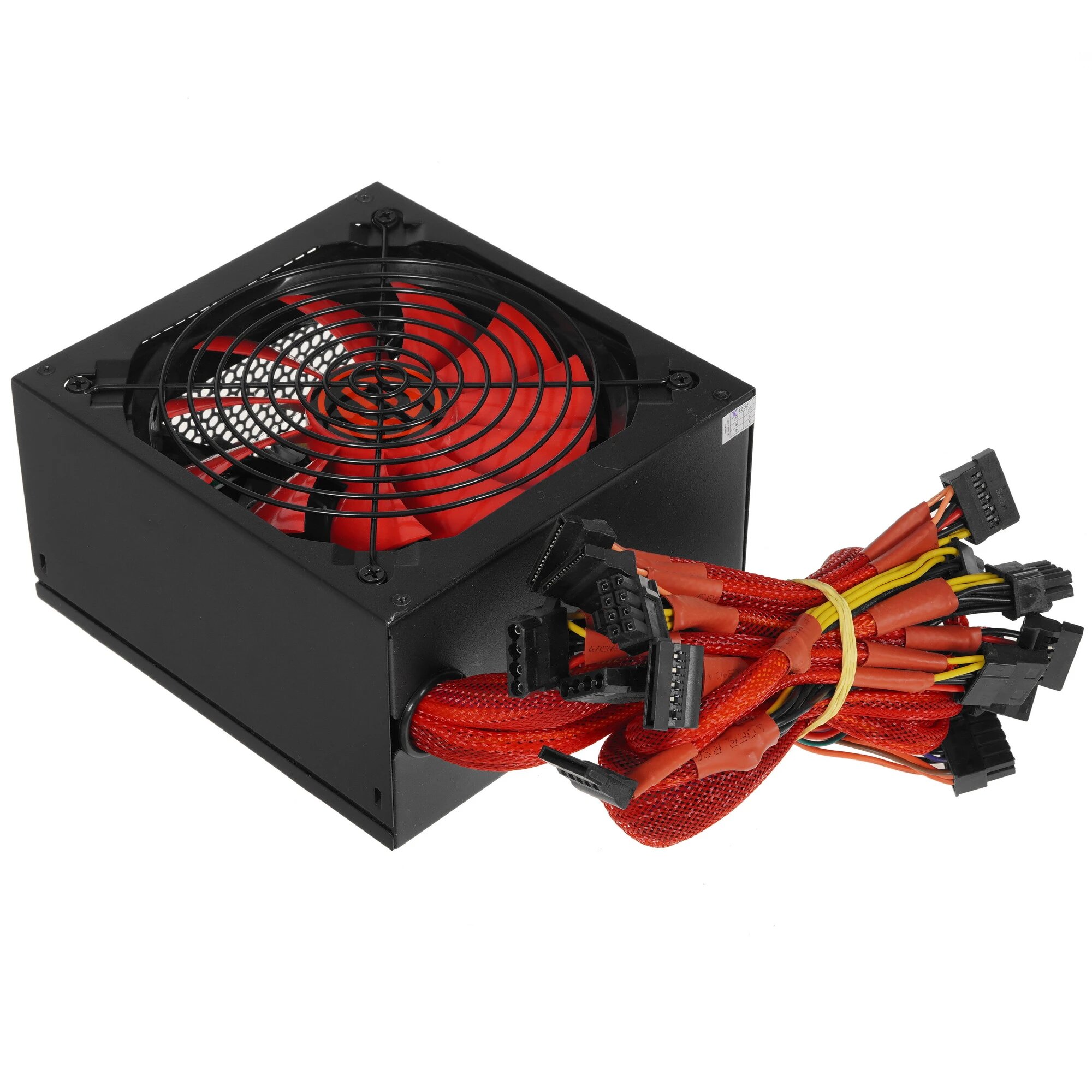 Блок питания Ginzzu БП Ginzzu PC800 14CM(Red) 80+ black, APFC,24+4p,4 PCI-E(6+2), 7*SATA, 4*IDE, оплетка