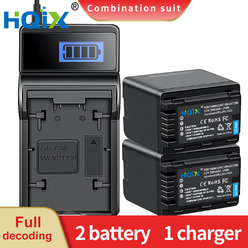HQIX для Panasoinc HC-W570 W580 W585 W850 V110 V130 V160 V180 V210 V250 V270 V360 V380 V480 V520 камера VW-VBT380 зарядное устройство Аккумулятор