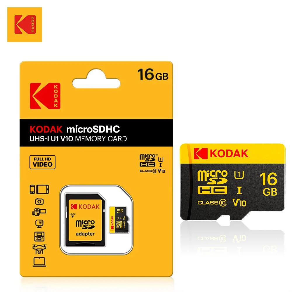 Карта памяти KODAK Micro SD до 512 ГБ Class 10 U3 U1 16G