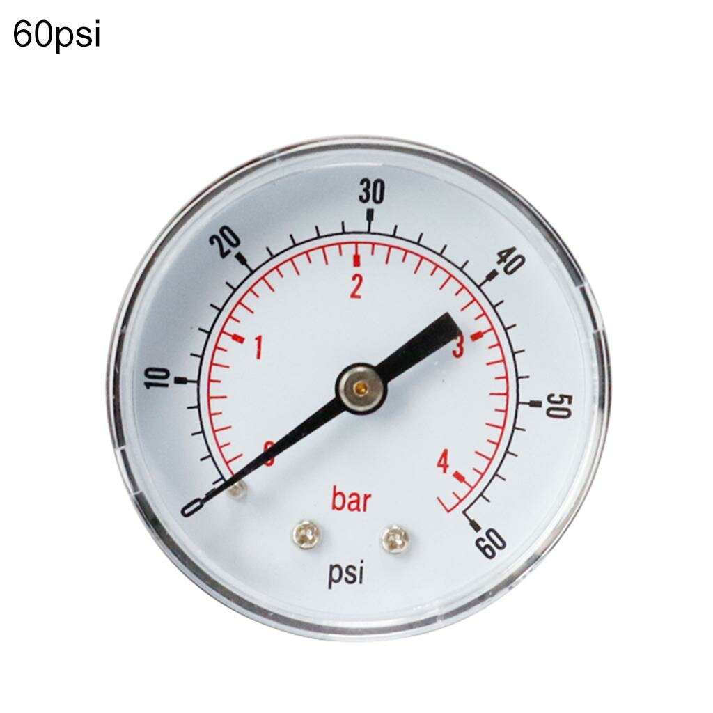 Манометр 52 мм, 1/4" BSPT, горизонтальный, 0-300 PSI/Bar, 0--60psi