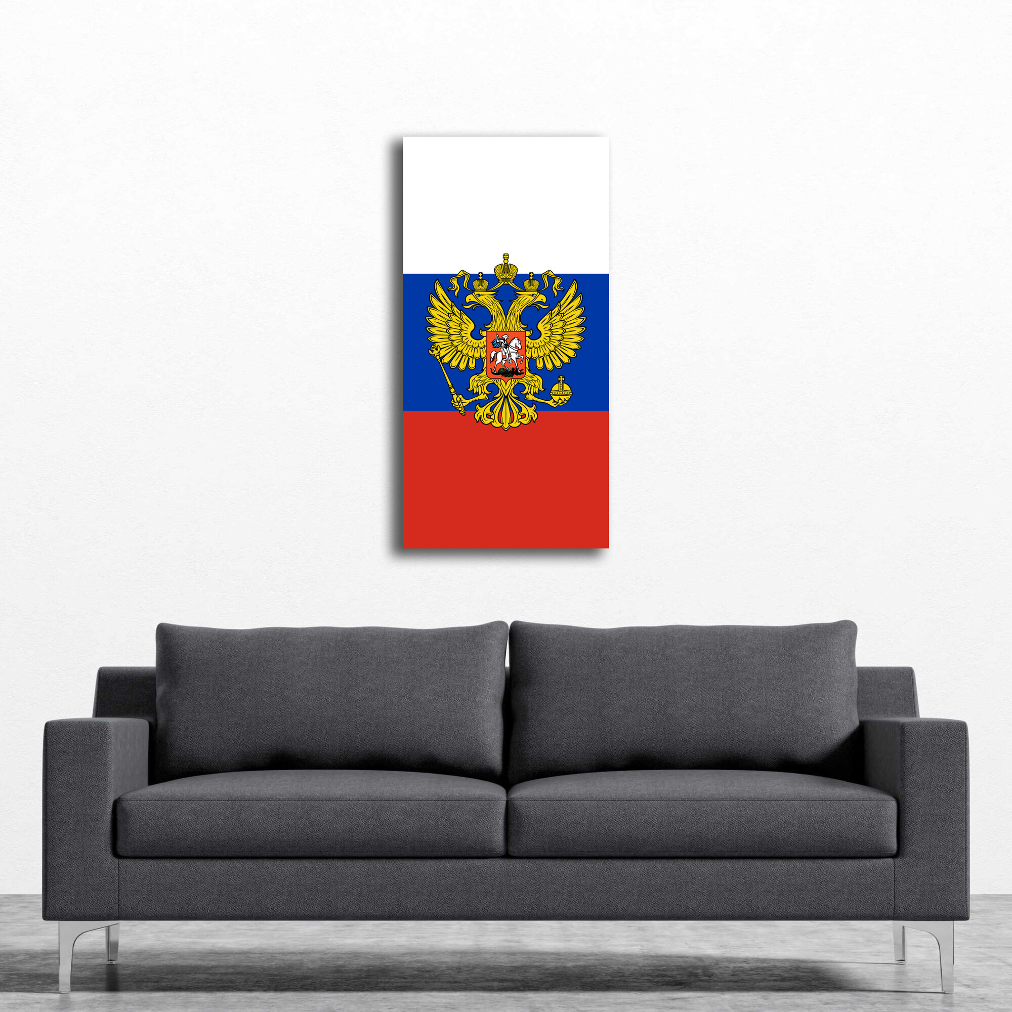 Картина на холсте Россия РФ Флаг / 30*60