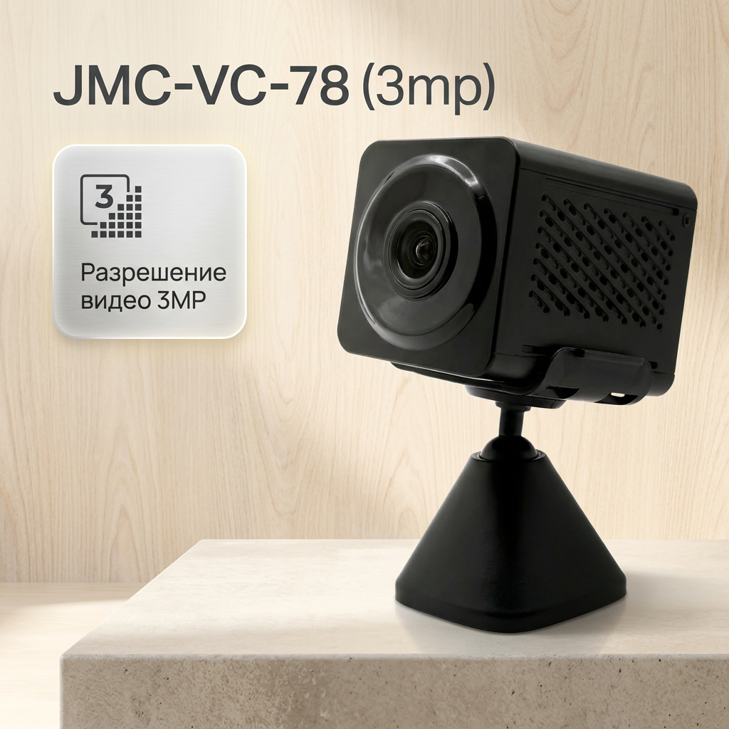Беспроводная Wi-Fi мини IP камера 3MP JMC-VC78. Запись на SD
