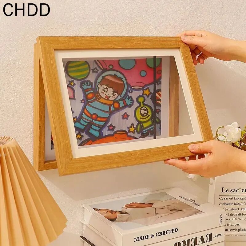 Фоторамка CHDD детские художественные рамки дерево светло-бежевый A4 21x30cm