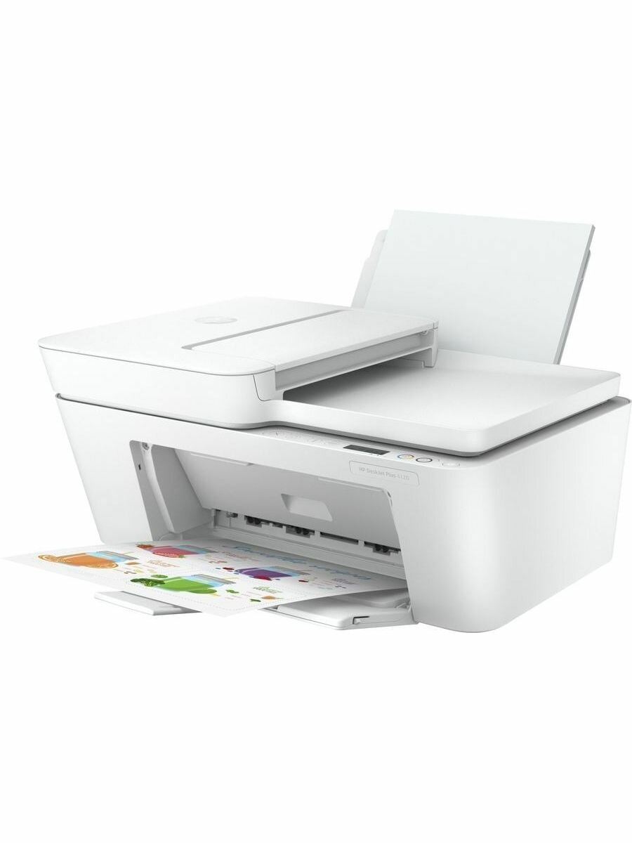 МФУ струйное HP DeskJet Plus 4120, цветная печать, А4, WiFi, USB, белый (3XV14B)