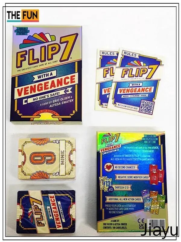 Настольная Карточная Игра Настольная Flip 7 WITH A VENGEANCE Board Game Игра (Карточная) Новая Версия Игры