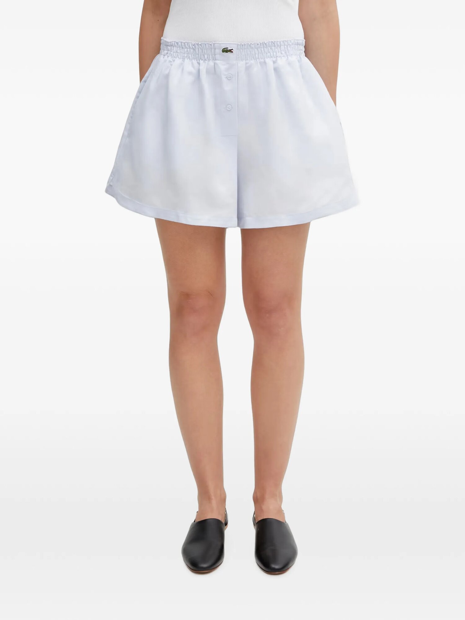 Шорты LACOSTE Logo-patch elasticated shorts, размер 38 EU, синий