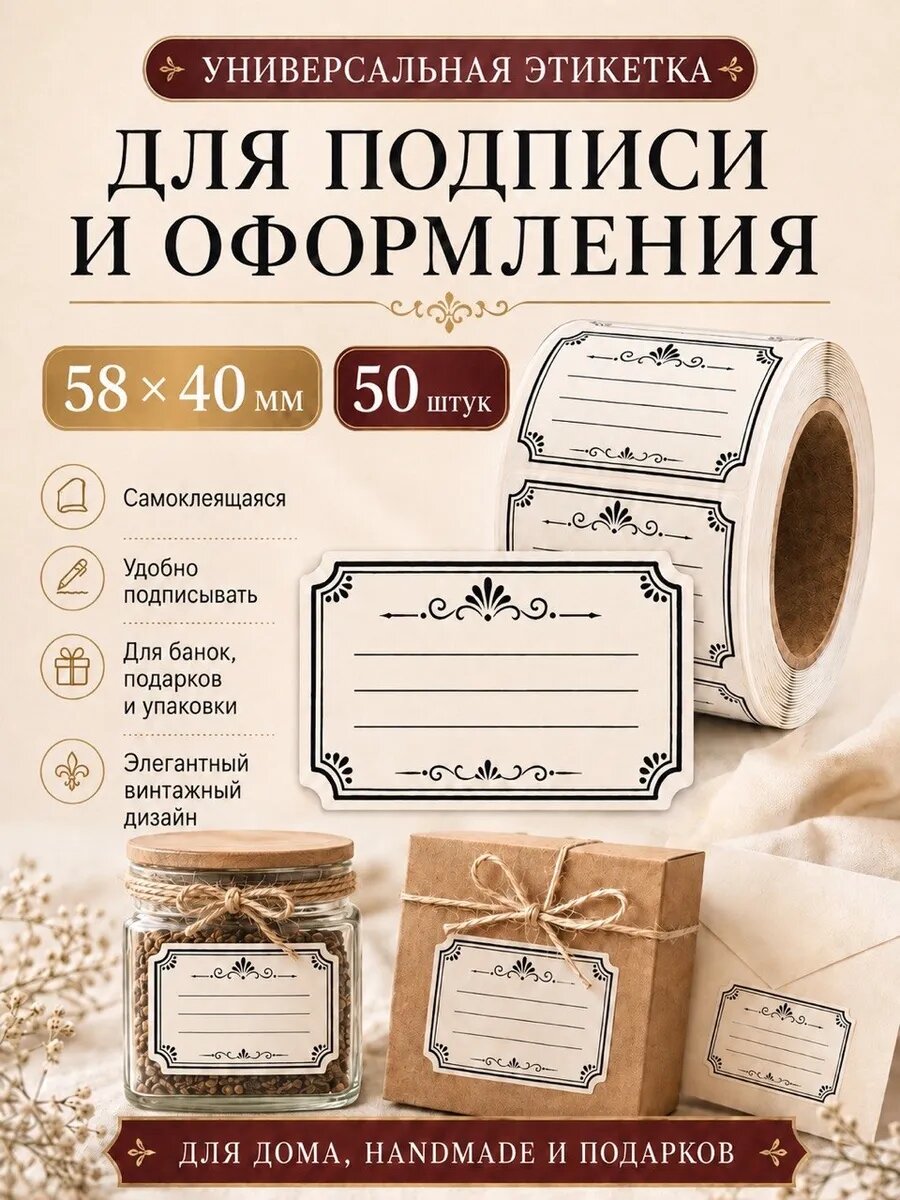 Наклейки HOMERAR, самоклеящиеся, для подписи, термоэтикетка, 50 шт