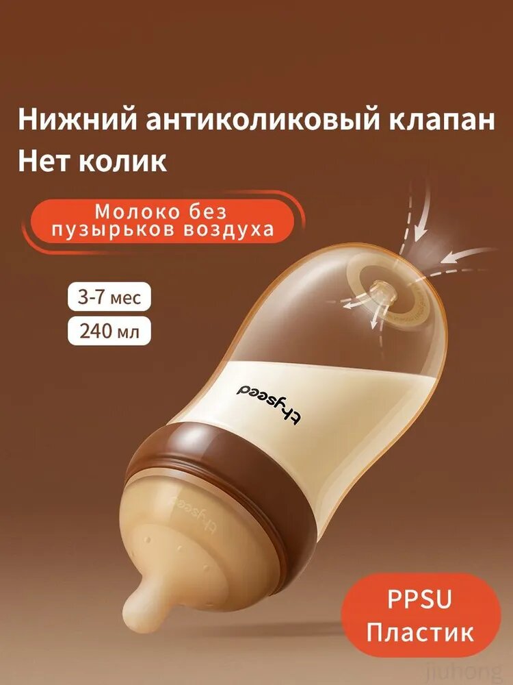 Антиколиковая бутылочка для новорожденных PPSU,240 мл, 3-7мес
