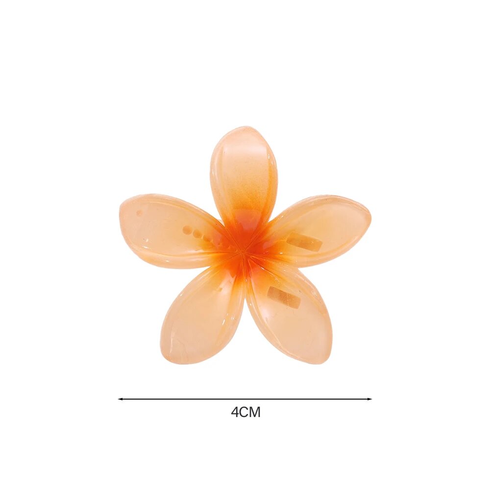 Пластиковые заколки для волос с яйцом и цветком orange 4cm-1pc