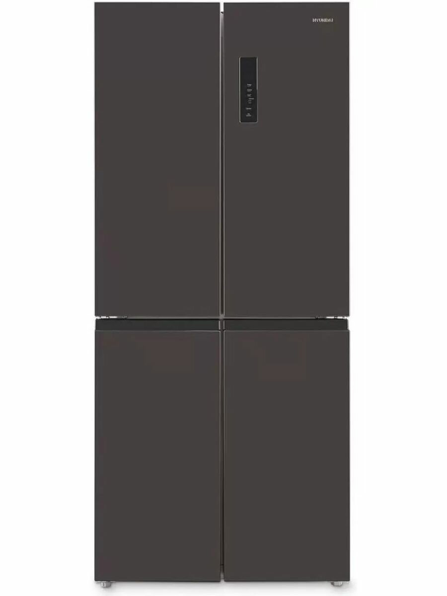 Холодильник Hyundai CM45043F, трехкамерный, 454 л, Total No Frost, Side by Side, инверторный двигатель, черная сталь