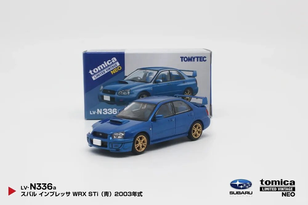 Машинка Tomytec TLV 1:64 LV-N336a Impreza Subaru WRX STi Blue scale 2003