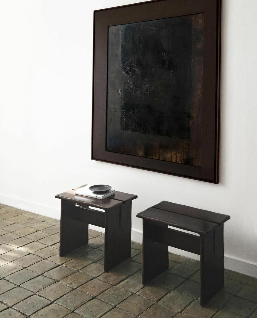 Приставной стол ZARA HOME 8113/072/700 - из древесины манго, цвет коричневый, 44 x 30 x 38 см