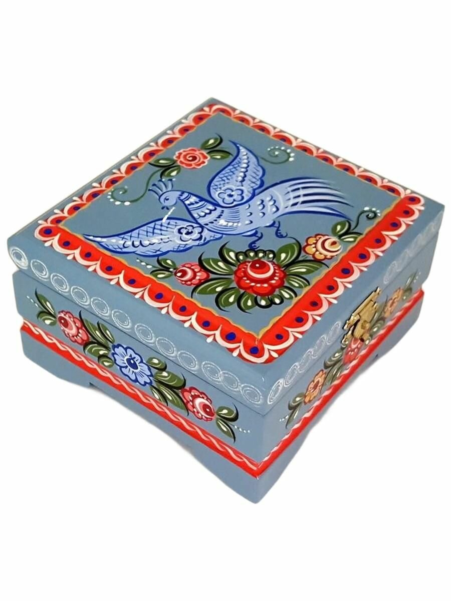 Шкатулка №2 (Конь), Городецкая роспись, ручная авторская работа