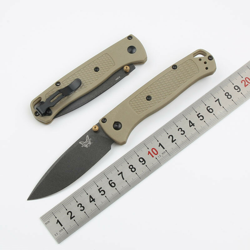 Benchmade535 Складной нож для дикой природы с лезвием высокой твердости с покрытием пустынного оттенка, эргономичная рукоять из нейлона и стекловолокна