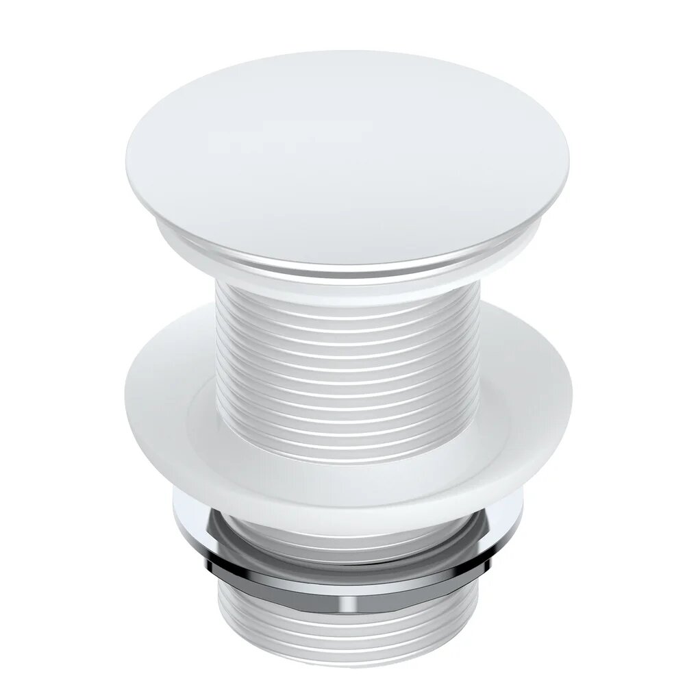Донный клапан для раковины Wasserkraft A246 без перелива, белый, матовый, с системой клик-клак, латунный